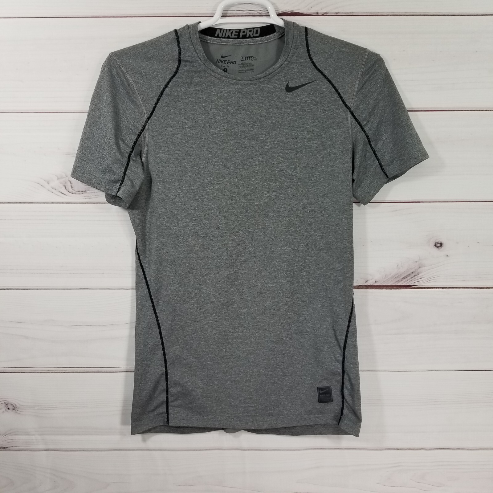 Nike Pro Shirt Mens Size S Gray Fitted Dri-Fit . | eBay