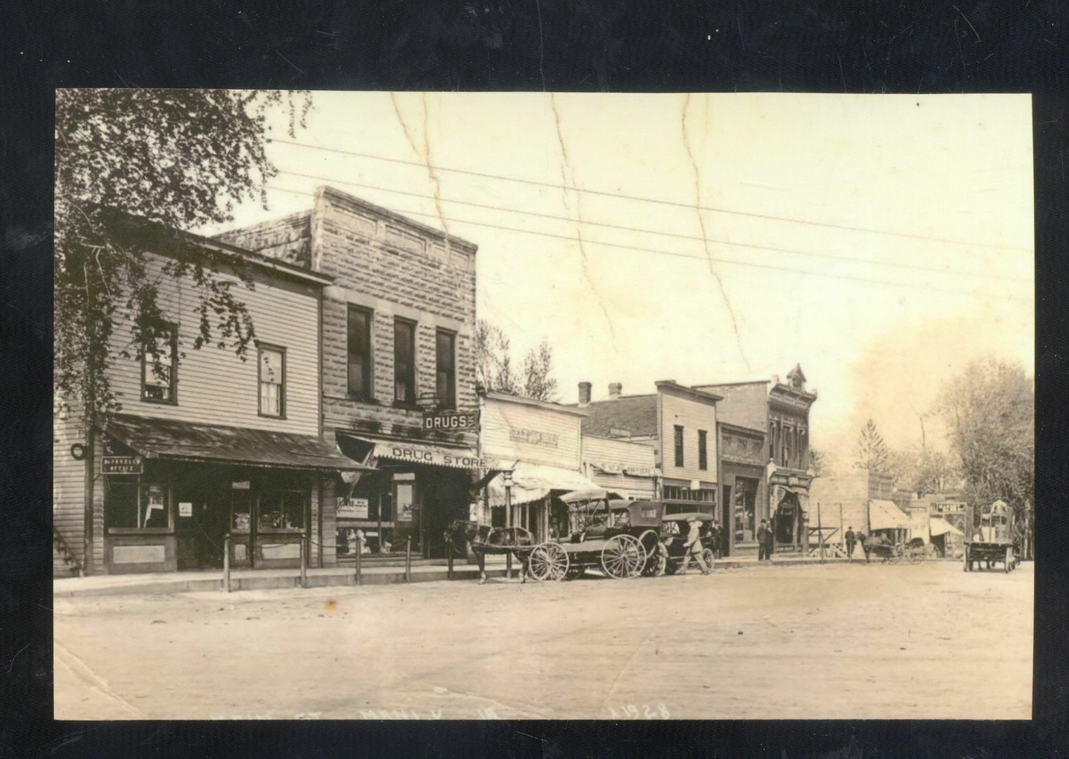 REAL PHOTO MANLY IOWA DOWNTOWN STREET SCENE HORSE & BUGGY POSTCARD COPY ...
