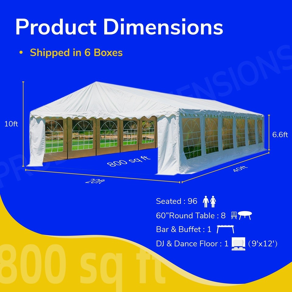 20x30, 20x40 Heavy Duty Party Event Tent Commercial Wedding Canopy w ...