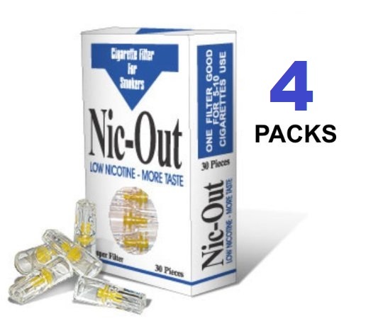 NIC OUT 4 Packs Cigarette Filters 120 Tips Filter Out Tar & Nicotine | eBay