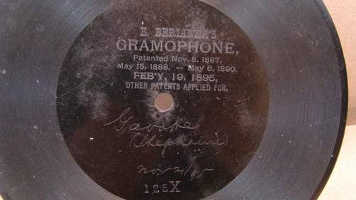 Berliner 7" Disc Phonograph Record #125X Dated 1895 | eBay