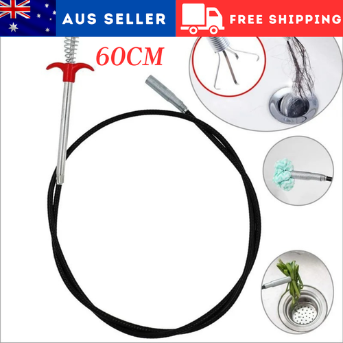Flexible Spring Pick Up Tool Drain Unblocked Stick Snake Cleaner Hair ...