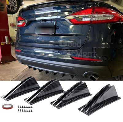 For Ford Fusion SE Carbon Fiber Fins Rear Diffuser Bumper Lip Splitter ...