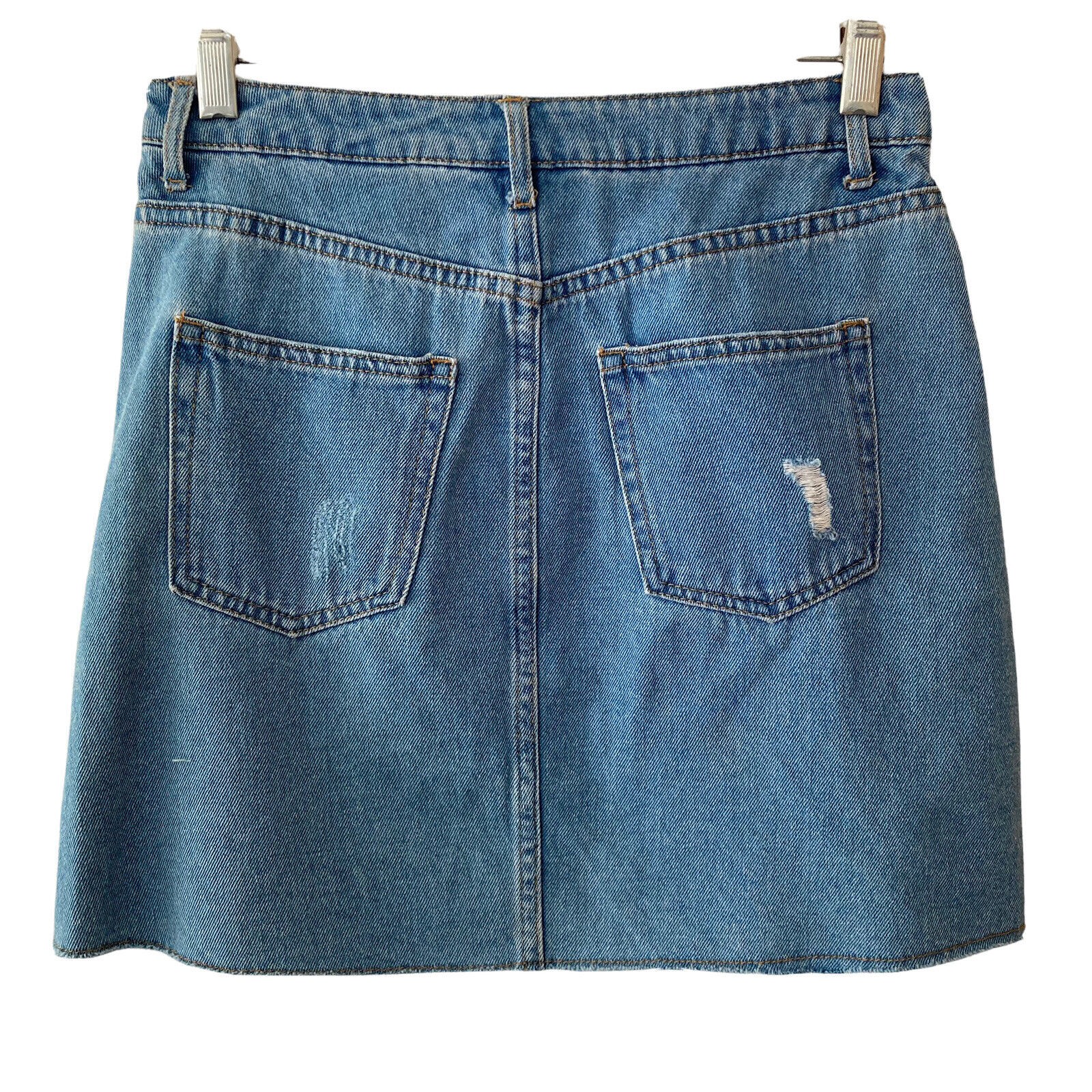 Divided H&M Mini Skirt Denim Womens Size 2 Distressed Light Wash | eBay