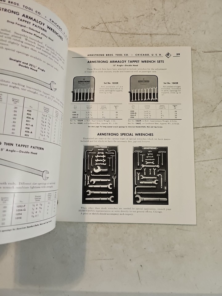 Vintage 1956 Armstrong Bros. Tool Co. Tools Catalog | eBay
