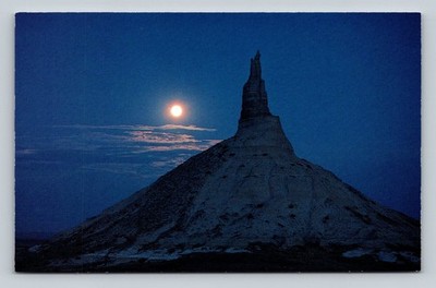Chimney Rock Nebraska Full Moon Night Scenic Photo Postcard Mike ...