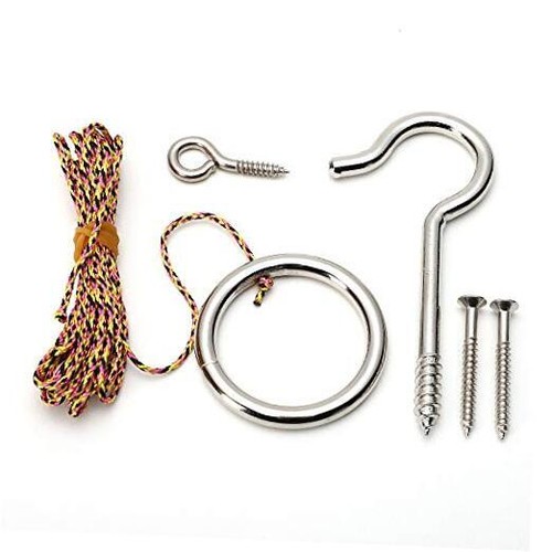 Hook and Ring Swing DIY Kit Heavy-Duty Hardware and String Ring Toss ...