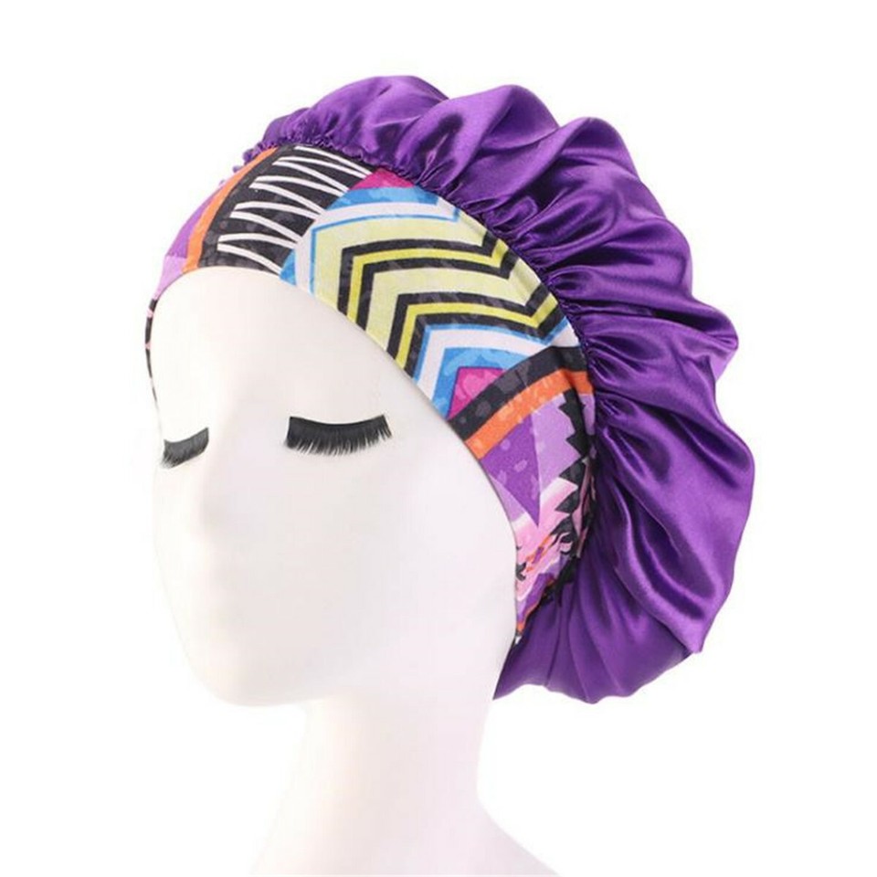Women Hairdressing shower Hat Reusable Satin Sleep Hair Head Cover ...