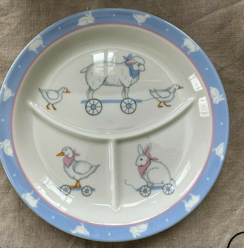 GORHAM GORDON FRASER BABY COLLECTION 1987 DIVIDED PLATE W/BUNNY DUCK ...