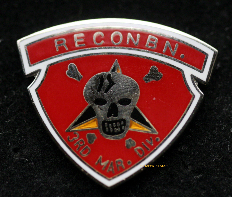 3RD MARINE RECON RECONNAISSANCE BATTALION BADGE HAT PIN FMF US MARINES ...