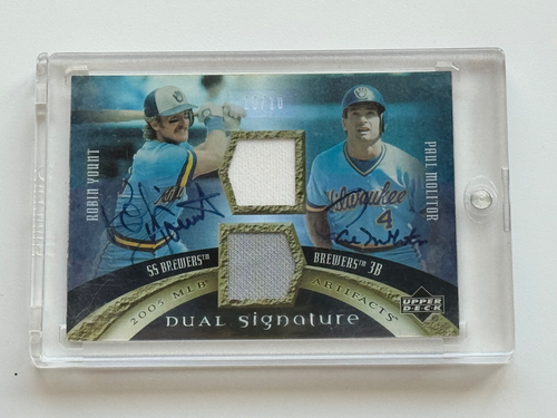 Robin Yount Paul Molitor 2005 MLB Artifacts Dual Signature / Patch 10/ ...