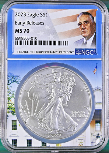 2023 $1 Silver American Eagle NGC MS70 Early Resleases - FDR White ...