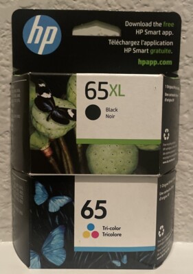 HP - 65XL High Yield Black & Standard TriColor Ink Combo - Brand New ...