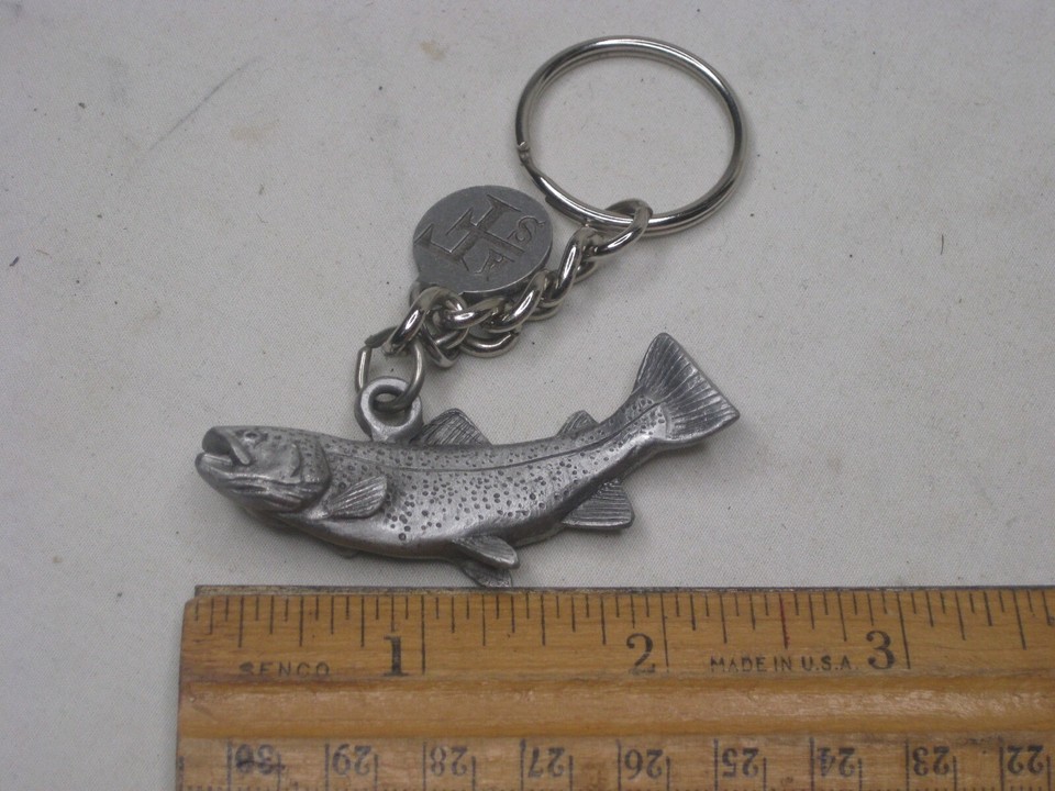 detailed metal fish key chain keychain fob detailed trout AFS fisheries ...