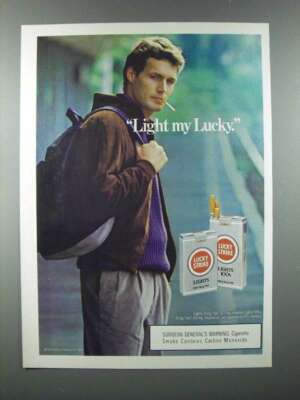 1987 Lucky Strike Lights Cigarette Ad - Light My Lucky | eBay
