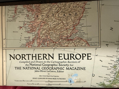 Vintage 1954 National Geographic United States foldup Map Northern ...