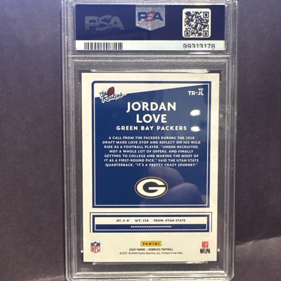 Jordan Love 2020 Panini Donruss The Rookies #TR-JL PSA 10 Rookie RC ...