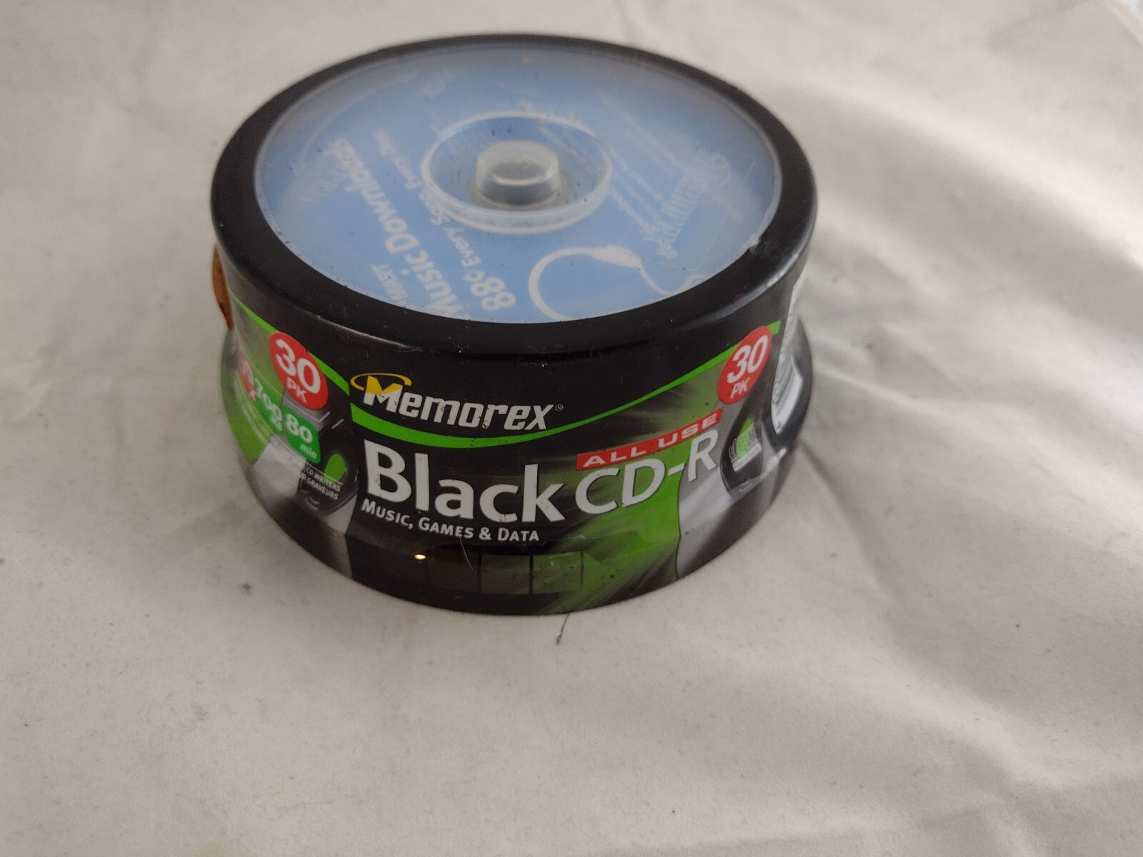 NEW Memorex Black CD-R Burnable Burning CD 30 Pack 700 MB 80 Min Up to ...