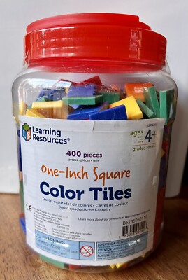 Learning Resource 1" Square Color Tiles Measure Sort Count 400 Math ...