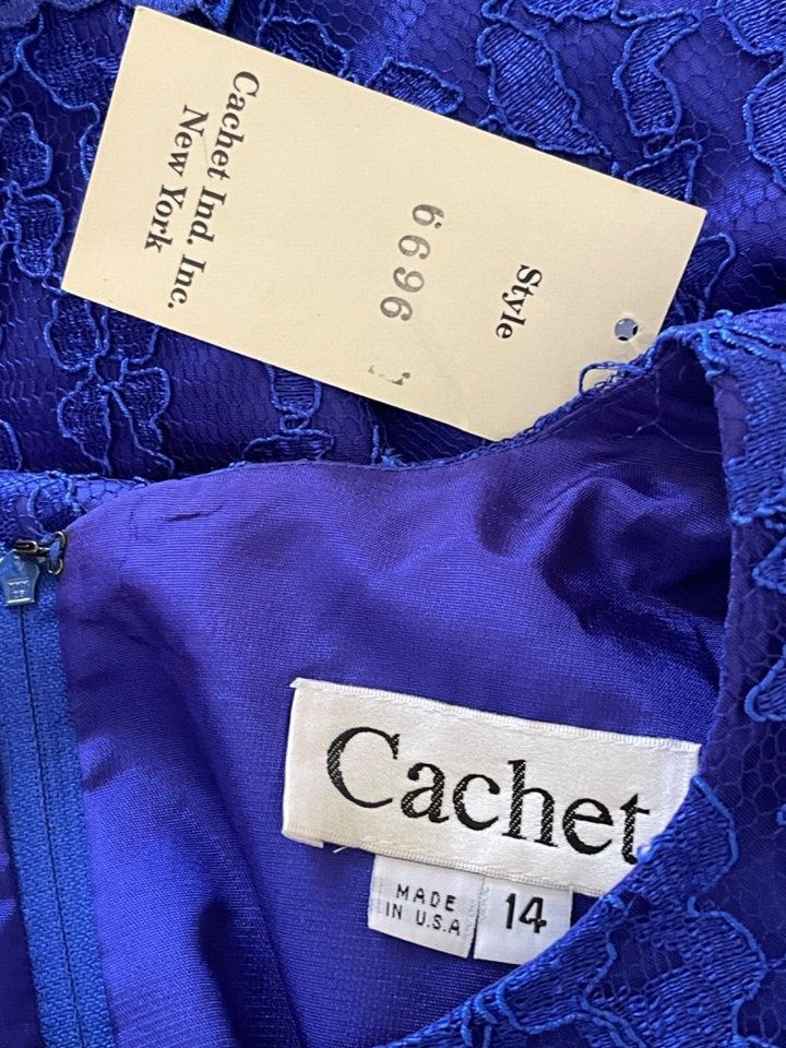 Cachet Women's Evening Skirt Suit Lace & Chiffon Blue Size 14 Made In ...