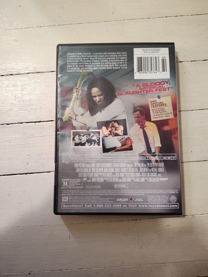 The Belko Experiment DVD, 2017 Michael Rooker Horror | eBay