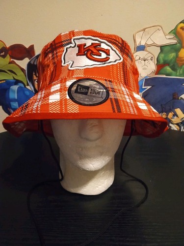 New Era NFL Kansas City Chiefs Plaid Flannel Pattern Design Bucket Hat ...