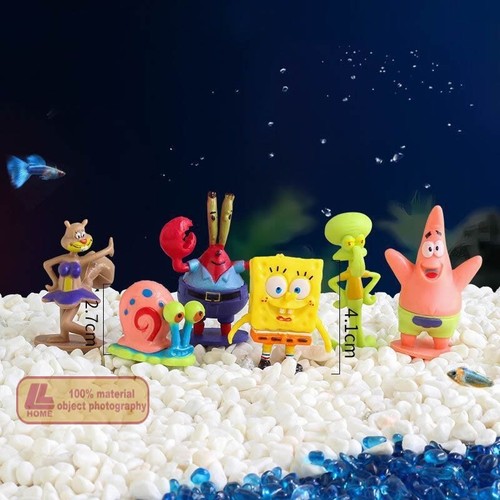 Anime Patrick Star Sandy Cheeks 6pcs set Fish Tank Decoration ...