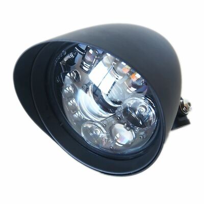 5.75" Matt Black LED indicator bullet headlight Harley breakout rocker ...