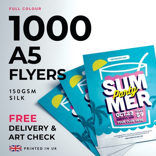 1000 A5 Printed Flyers / Leaflets - 150gsm Colour - FREE DELIVERY ...