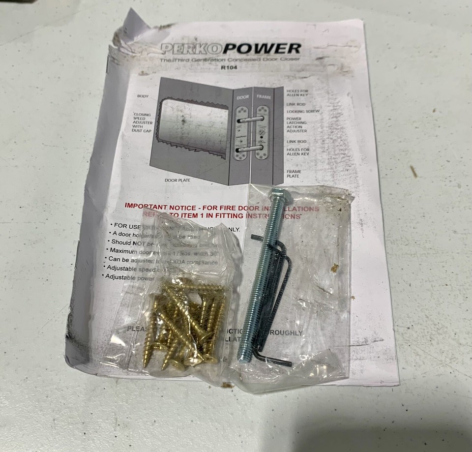 Perko Power Concealed Jamb Door Closer Body R104 / R104-SD *NEW IN BOX ...