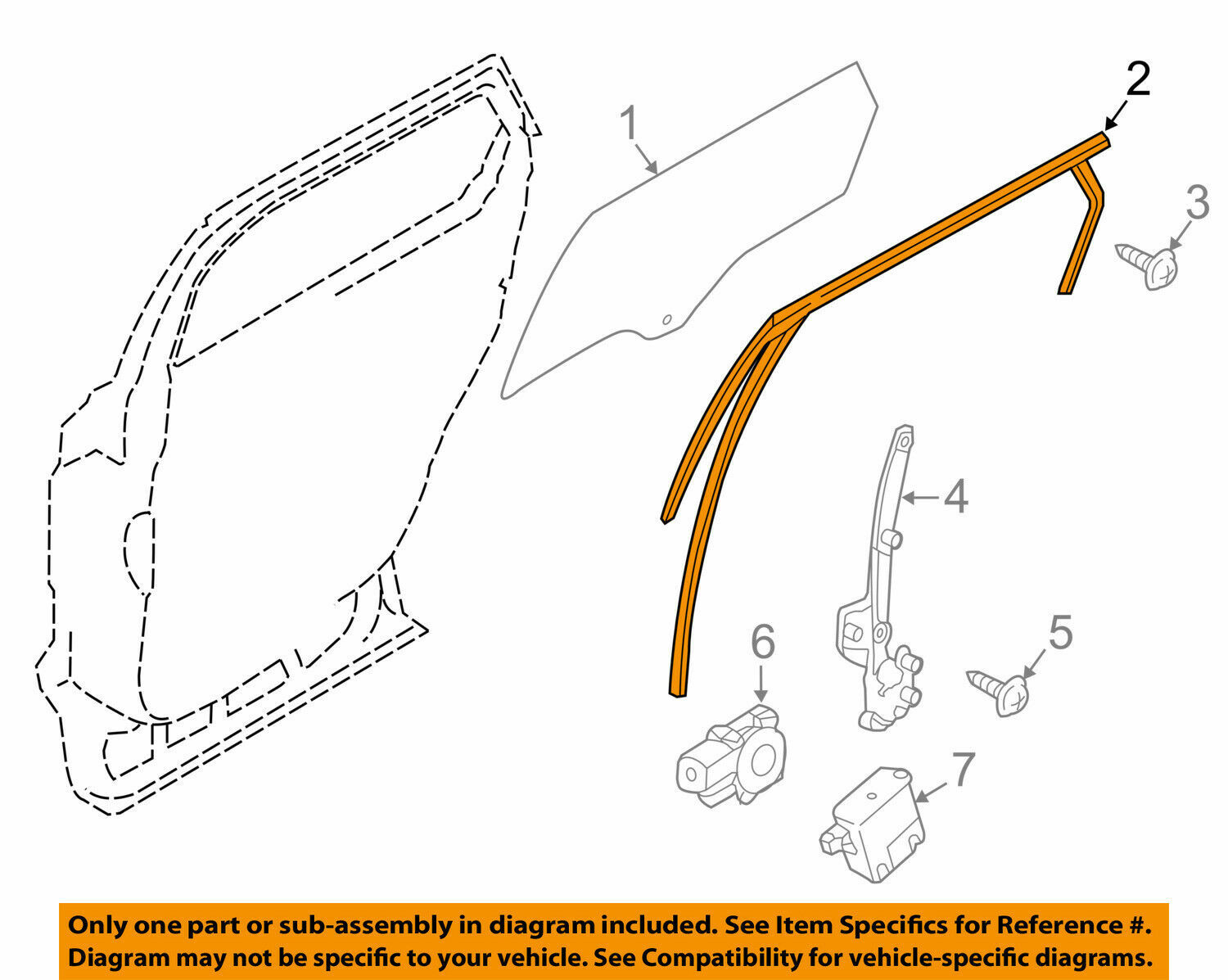 2016-2017 Ford Edge OEM Right Rear Door Run Channel Weatherstrip FT4Z ...
