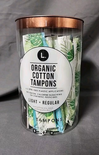 L. Organic Cotton Tampons Light/Regular Absorbency Duo Pack, 30ct | eBay