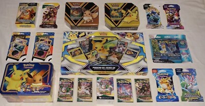 Pokemon Pikachu-GX & Eevee-GX Special Collection Box w/ Tins ...