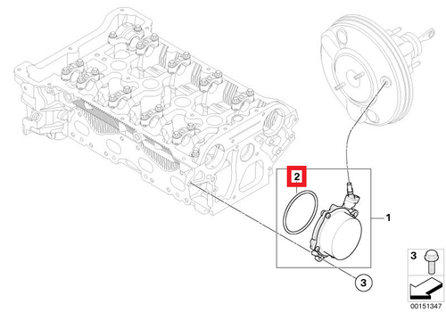 NEW GENUINE BMW N13 N14 PETROL ENGINE VACUUM PUMP SEAL O-RING GASKET ...