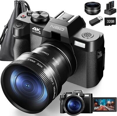 NBD 4K Digital Cameras 48MP 60FPS Video Camera WiFi &App Control for ...