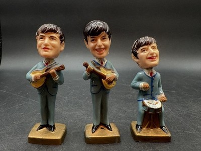 Vintage 3 Beatles Wobble Heads Plastic Figures Cake Toppers? John Paul ...