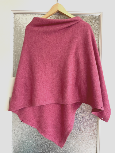 Native World possum, merino poncho/ wrap/ cape Dusty PINK..one size RRP ...