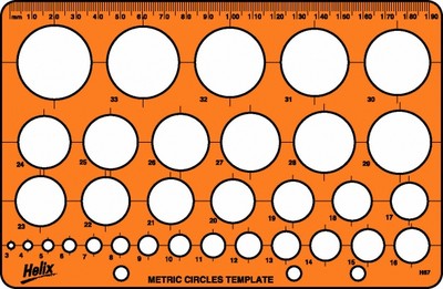 Helix Metric Circles Template Stencil - 32 Circles from 3mm to 34mm ...