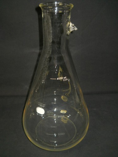 Corning Pyrex Glass 4000mL 4L Heavy Wall Filter Flask, 5340, Damaged ...