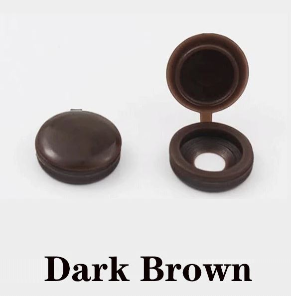 100 x Dark Brown screw covers Bulk Screw Cap Covers with Lid (100pcs ...