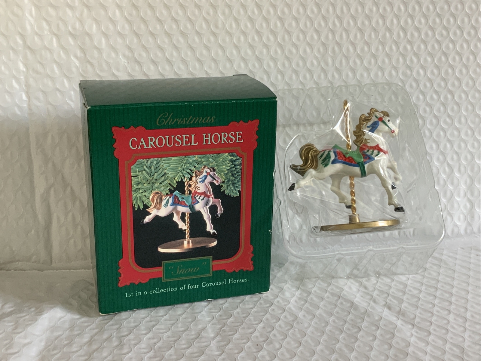Vintage 1989 Hallmark Ornament ~ Carousel Horse "Snow" ~ 1st of 4 | eBay
