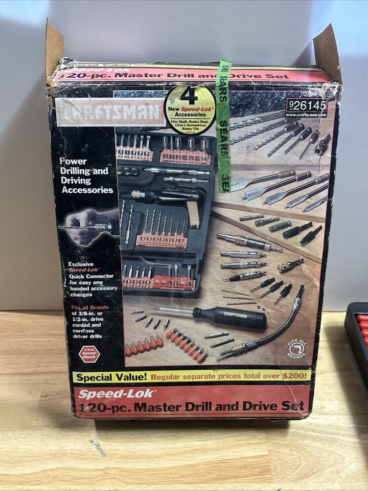 Craftsman Speed Lok Master Drill Bit and Drive Set 120pc 9 26145 USA ...