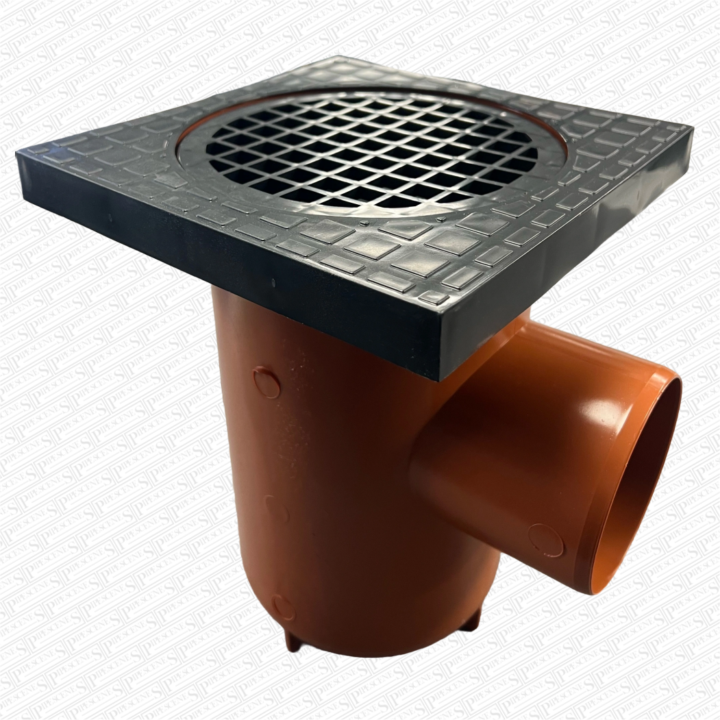 110mm Bottle Trap Gully with 230mm Square Top - for Drainage - Soil | eBay