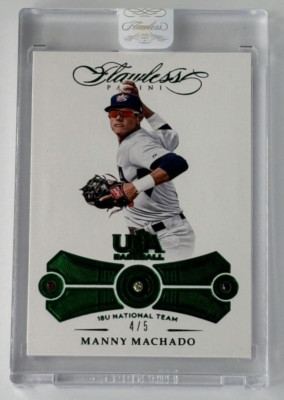 MANNY MACHADO 4/5 TRIPLE RUBY DIAMOND SAPPHIRE 2017 PANINI FLAWLESS USA ...