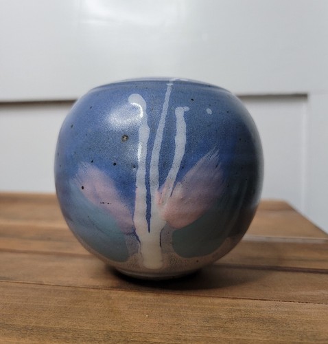Bill Colby Studio Pottery Decorated Vase Vessel Florida Pastel Colors ...