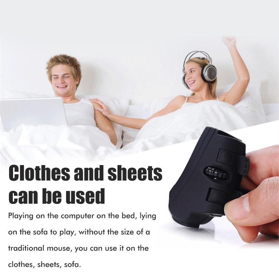 Mini Bluetooth-compatible Wireless Finger Ring Mouse Ergonomic Handheld ...