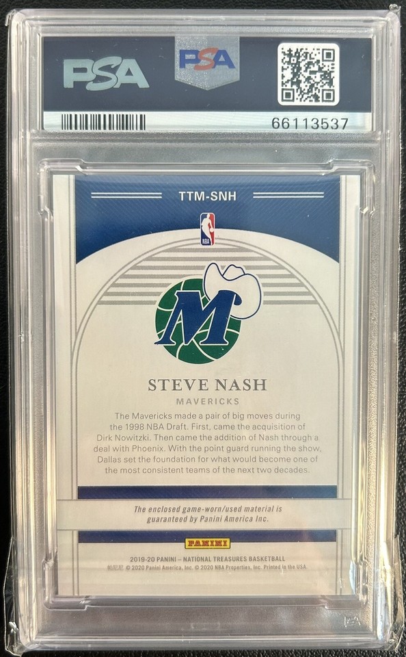 2019 PANINI NATIONAL TREASURES STEVE NASH TIMELESS TREAS. PATCH /25 # ...