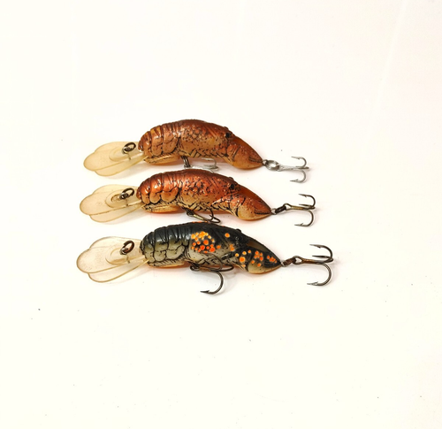 (3) Vintage Rebel Big Craw Crawfish Crankbait Fishing Lures Lot of 3 | eBay