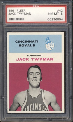 1961 Fleer Basketball Jack Twyman #42 PSA 8 ROYALS NM-MT HOF SET BREAK ...