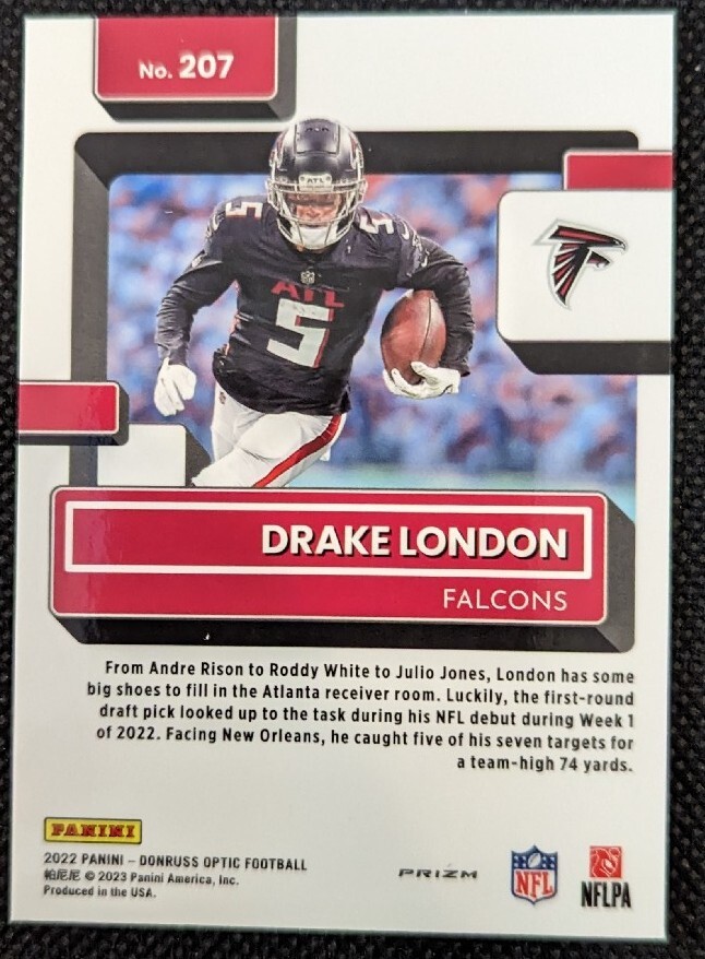 2022 Panini Donruss Optic DRAKE LONDON RC #207 Rated Rookie Pink ...